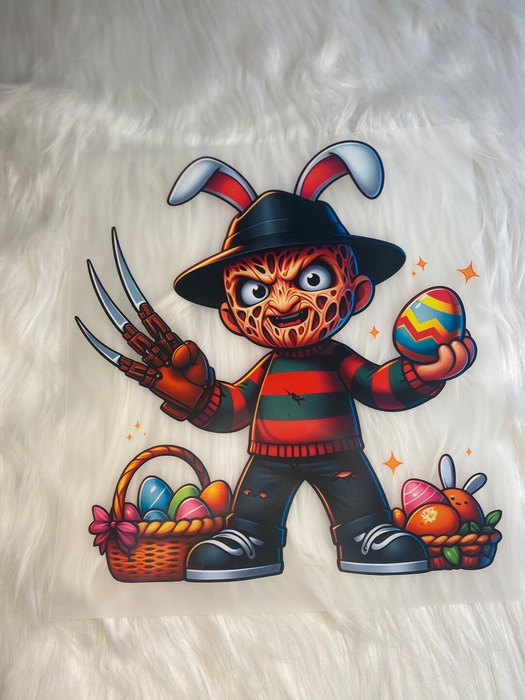 Baby Freddy Krueger easter UV DTF Heat Transfer - Etsy