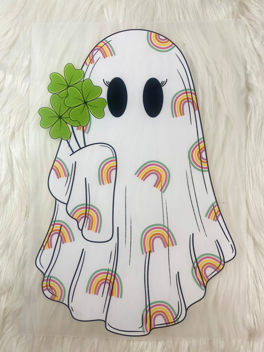 St Patricks Day Ghost UV DTF Heat Transfer - Etsy