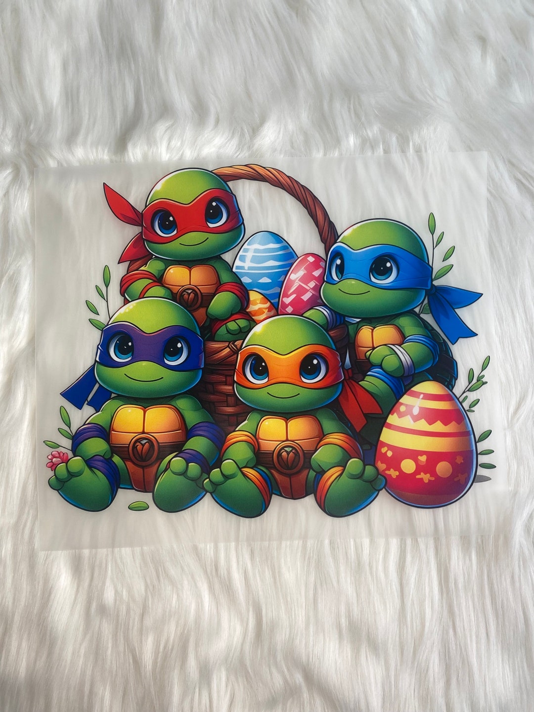 Baby Ninja Turtles easter UV DTF Heat Transfer - Etsy