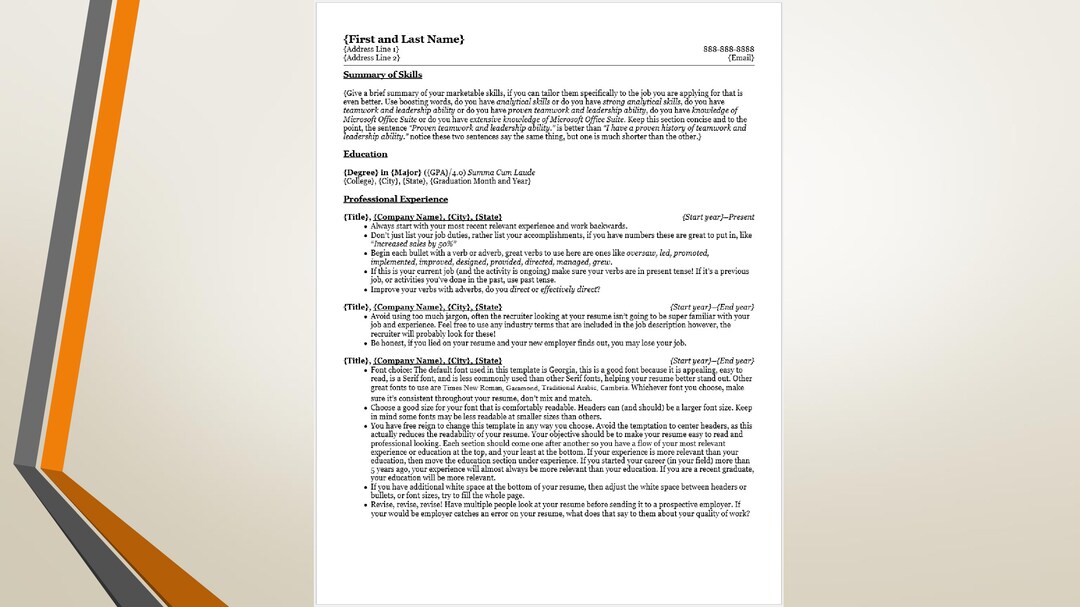 Resume Template - Simple With Free Tips and Cover Letter Template ...