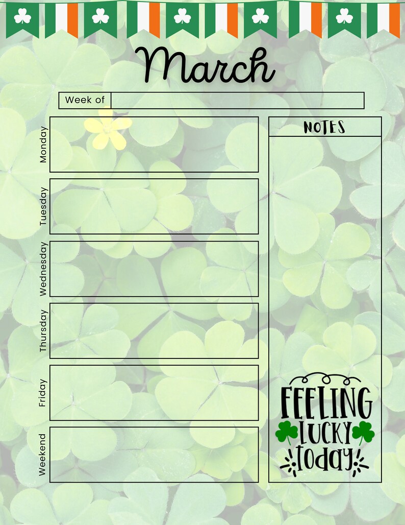 Happy Planner Weekly Agenda Organizer Pages - March - Etsy