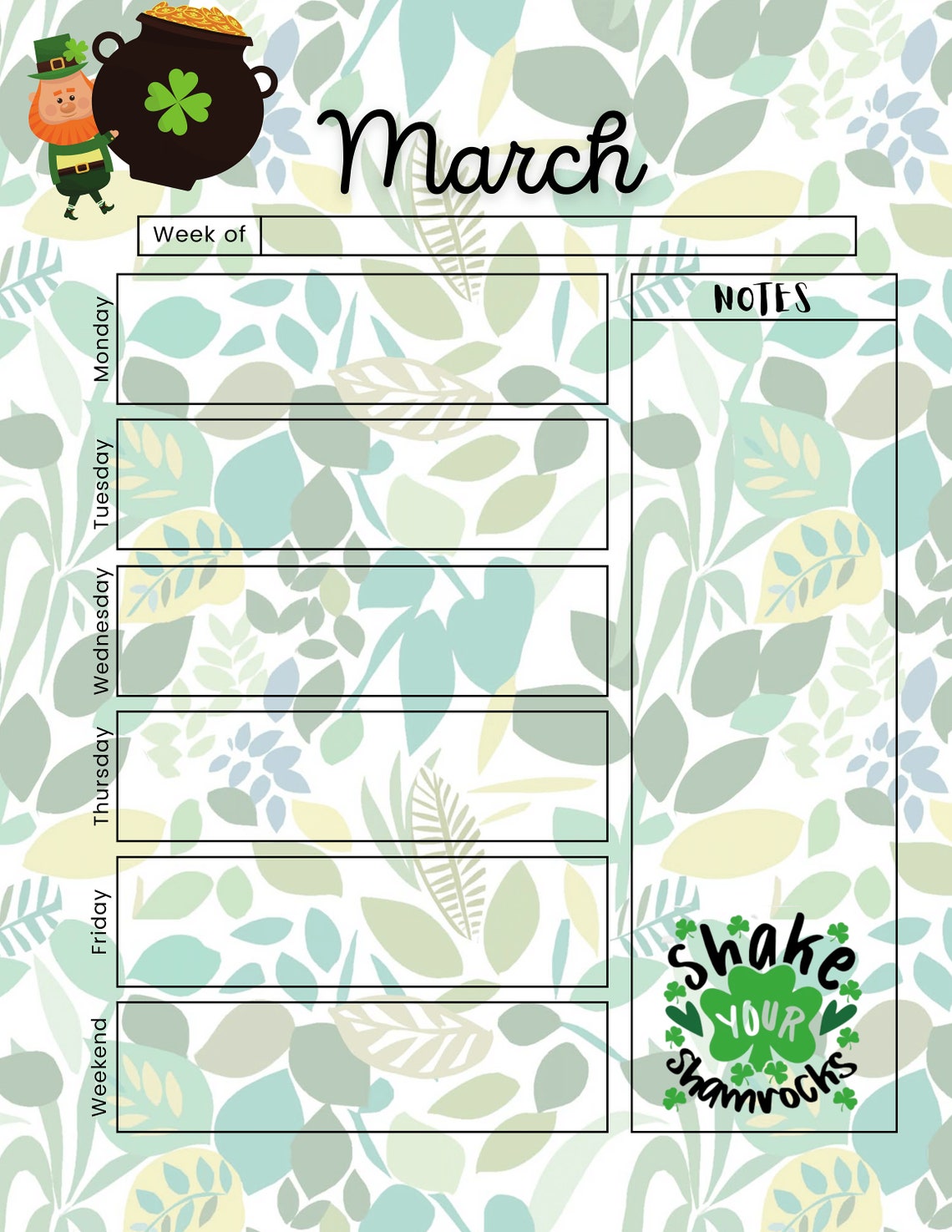 Happy Planner Weekly Agenda Organizer Pages - March - Etsy