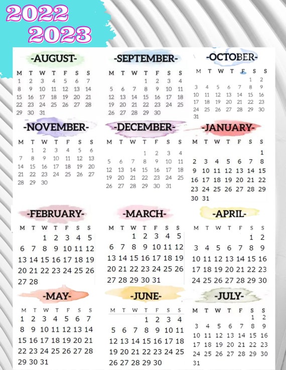 2022-2023 Academic Year Calendar Happy Planner - Etsy