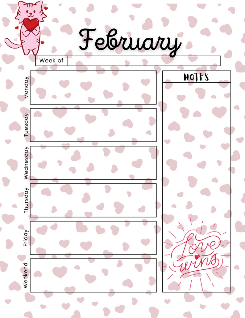 Happy Planner Weekly Agenda Organizer Pages and Divider - February ...