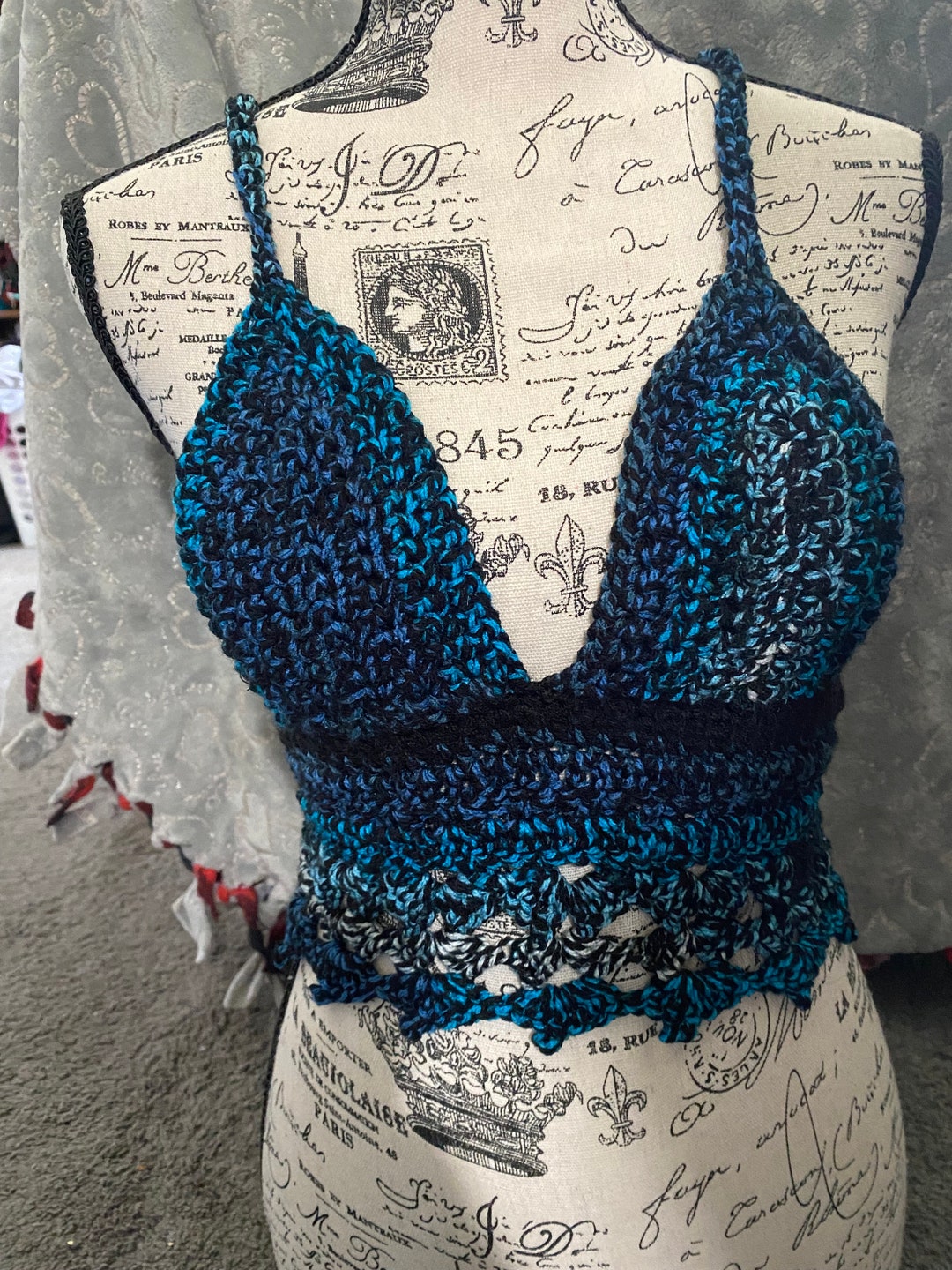 Blue Gothic Bralette - Etsy