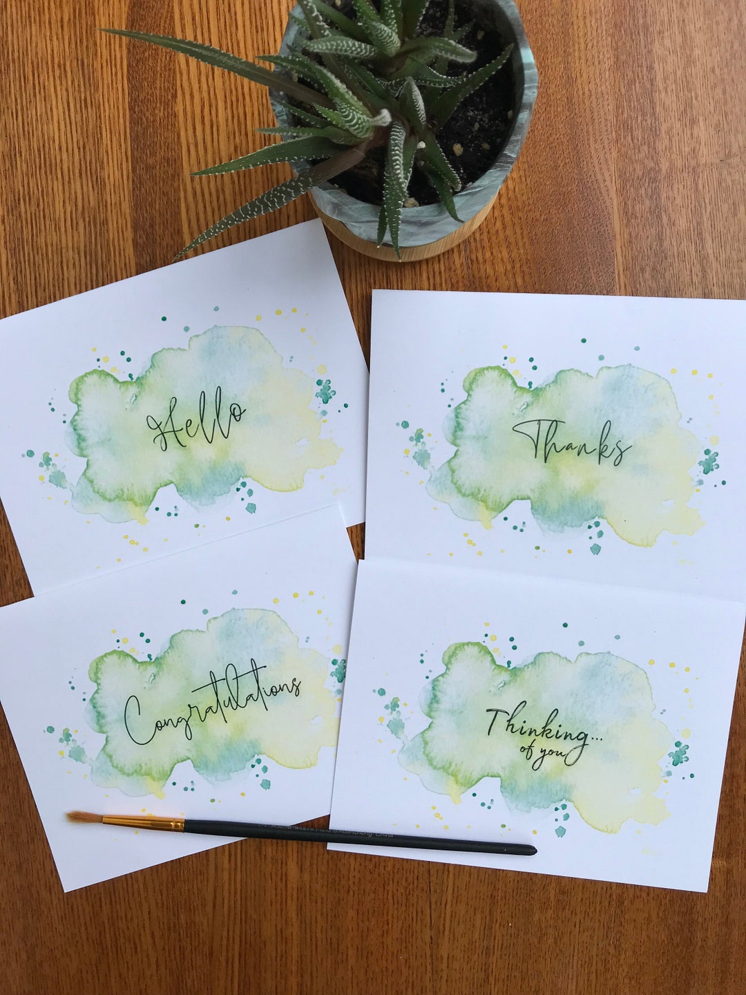 Watercolor Lime Splash Cards - Etsy