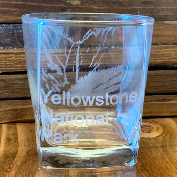 Yellowstone National Parks Engraved Rocks Glass - Etsy