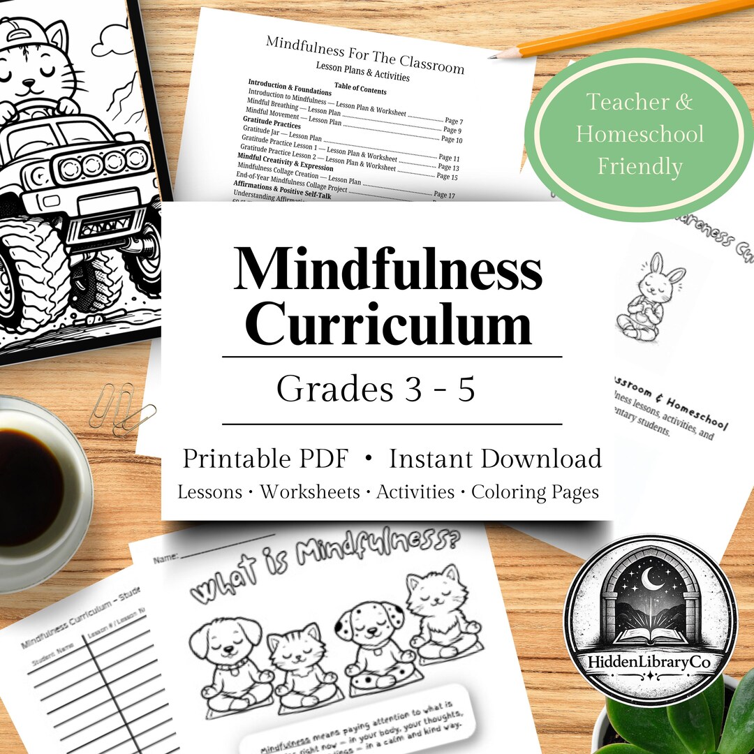 Mindfulness Curriculum Grades 3–5, SEL Lessons and Activities ...