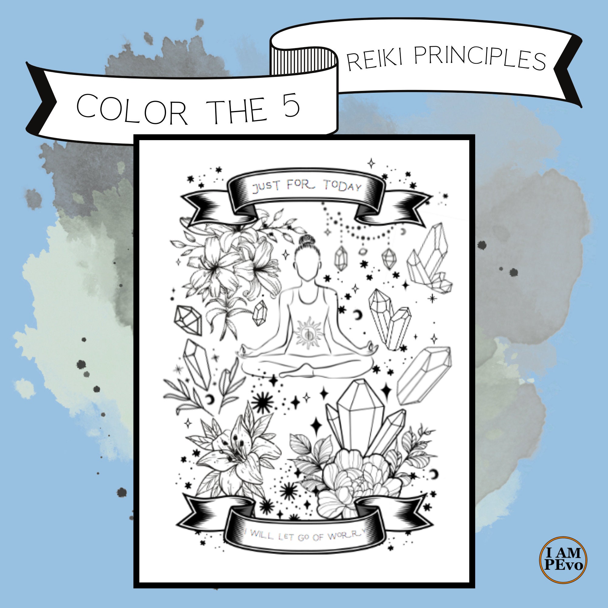 Reiki Crystal Coloring Book, Instant Download, PDF, Printable, Adult ...