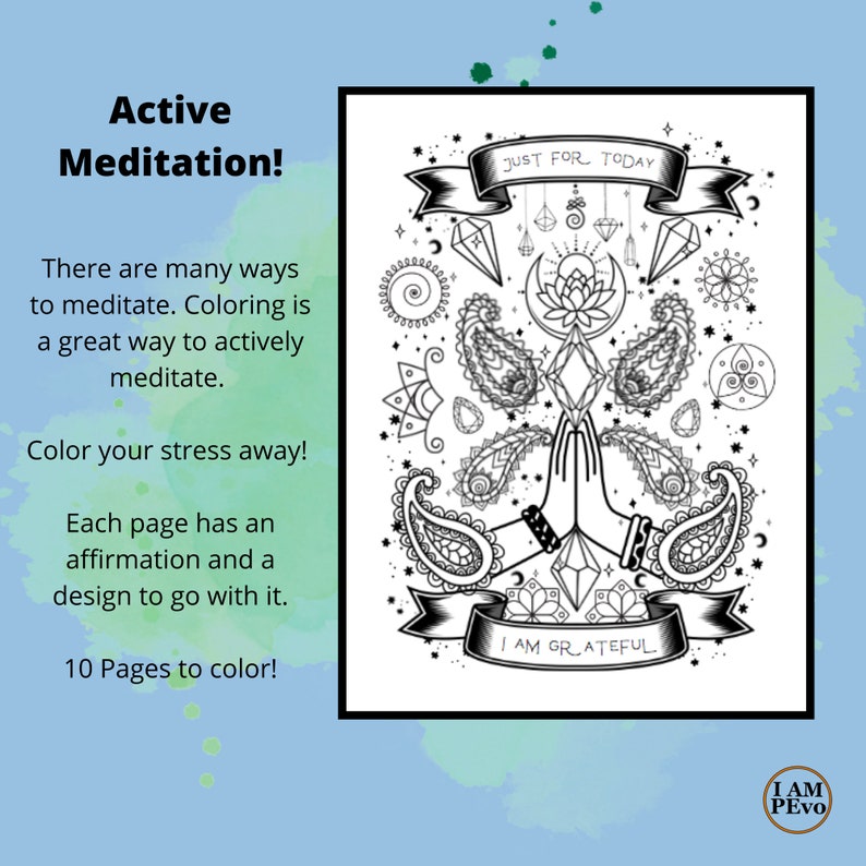 Reiki Crystal Coloring Book, Instant Download, PDF, Printable, Adult ...