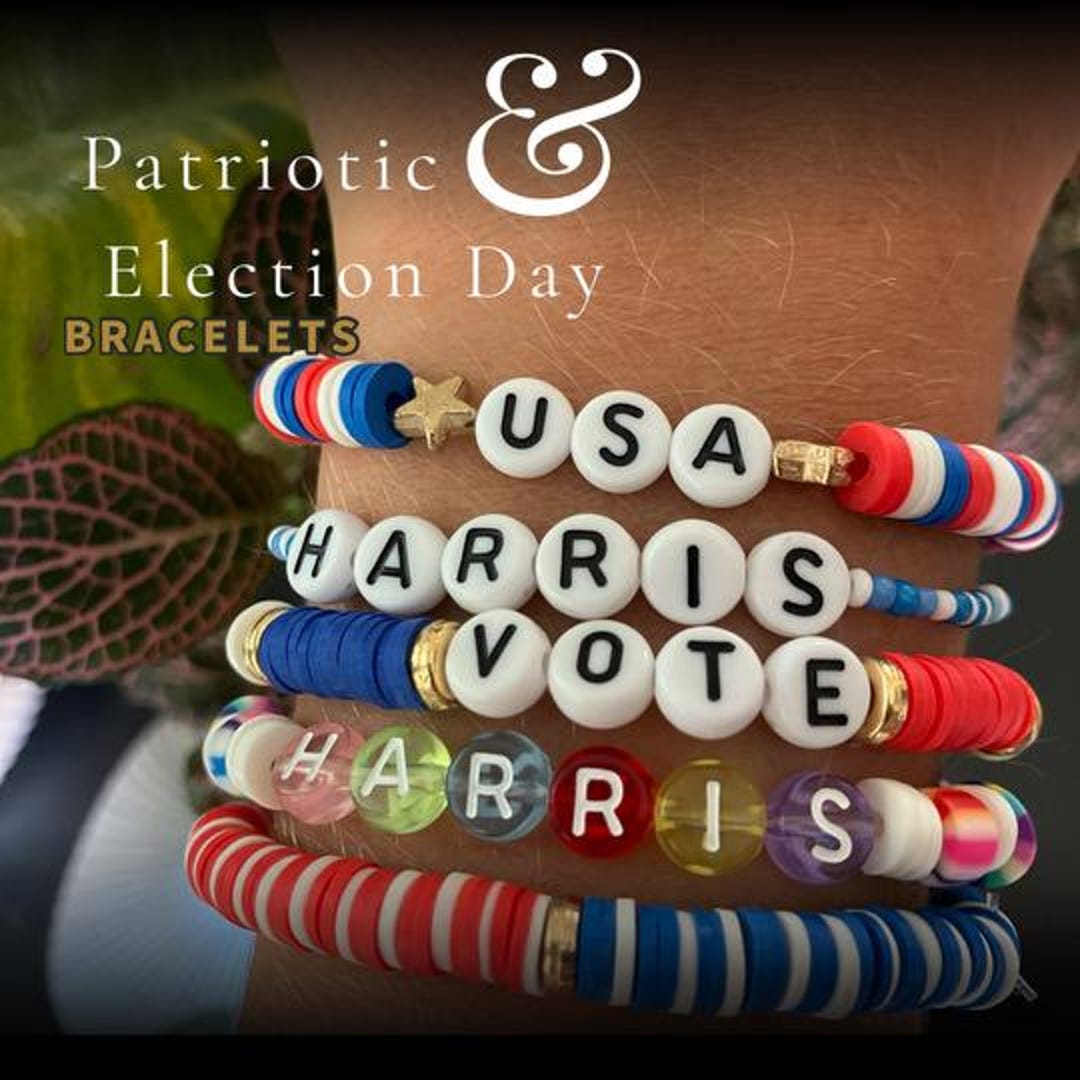 Patriotic Bracelets L Voting Day Accessory L I Voted L Vote Blue L ...