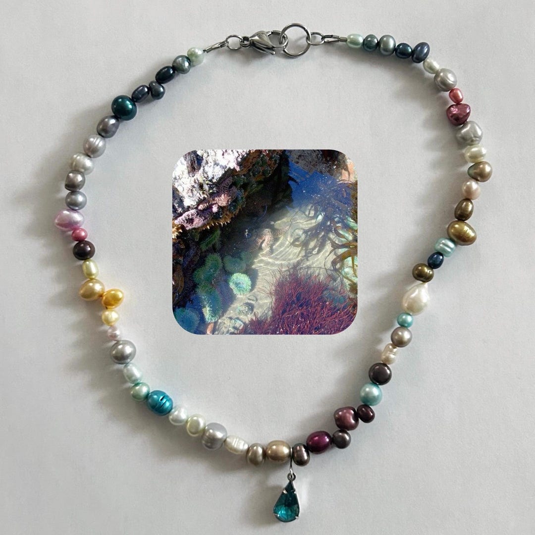 Upcycled Reworked Tide Pool Beachy Recycled Freshwater Pearl Necklace ...