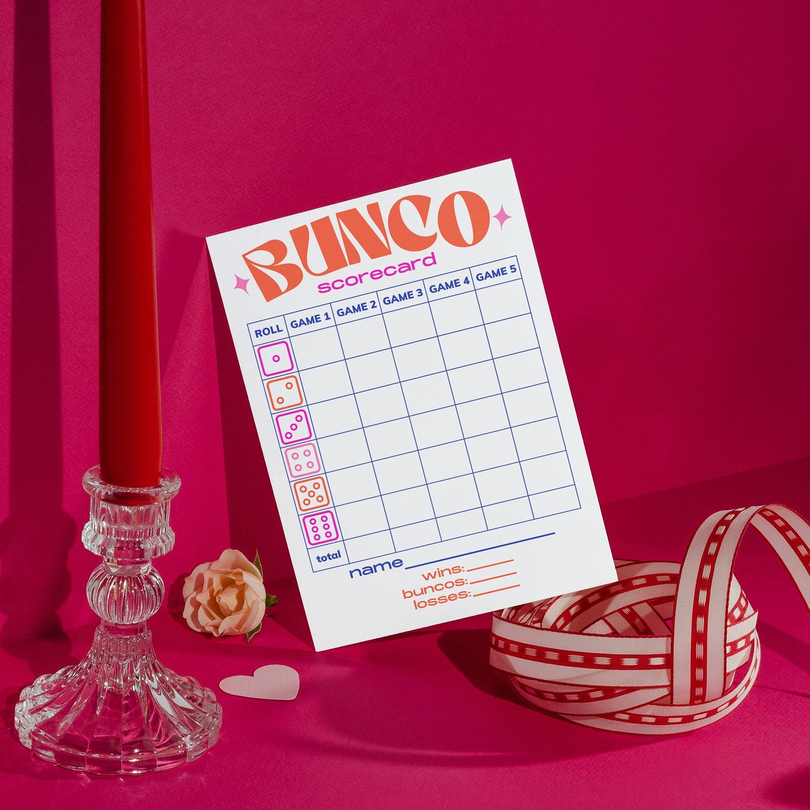INSTANT DOWNLOAD BUNCO Party Game Retro Pink/orange Galentiens ...