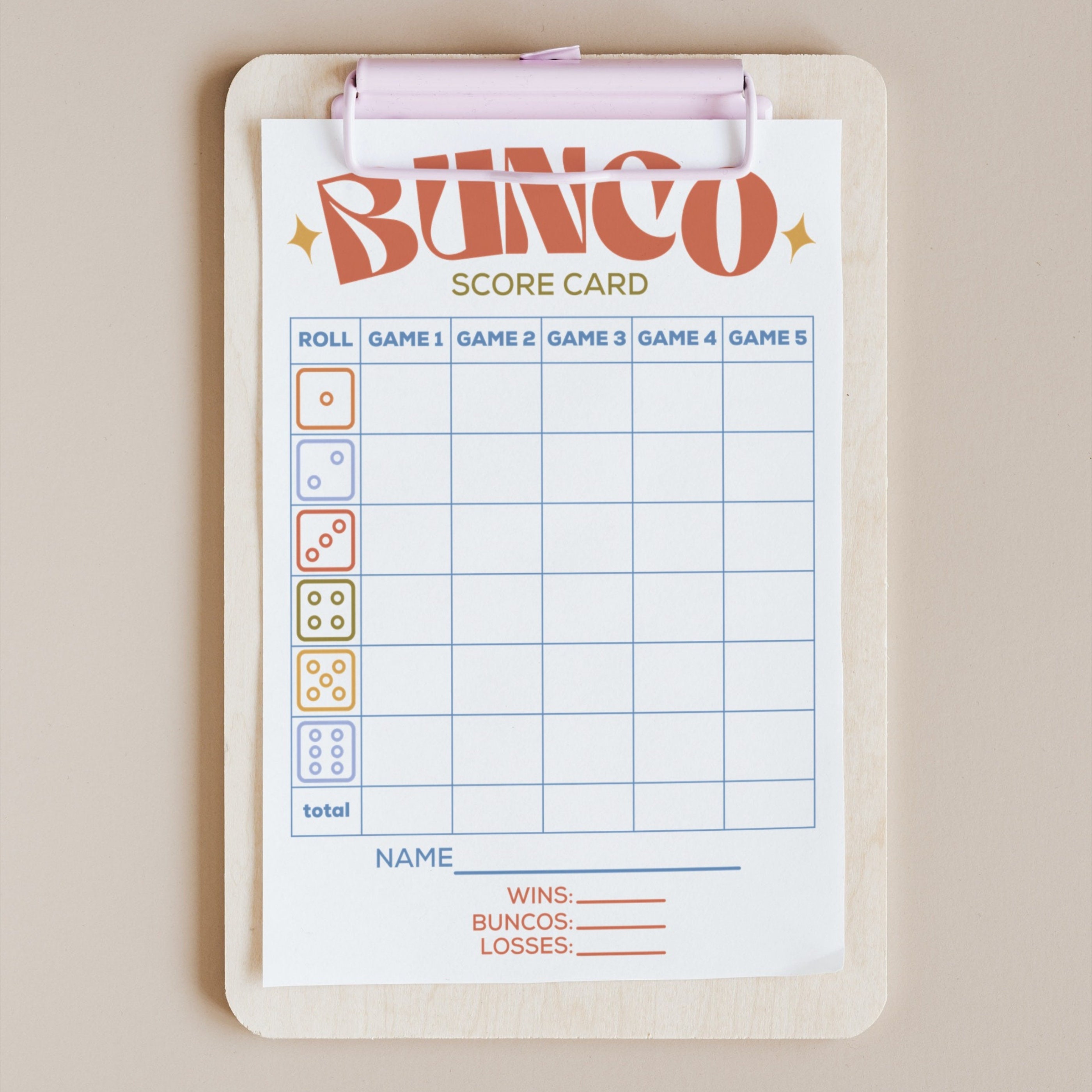 INSTANT DOWNLOAD BUNCO Party Game Retro Colorful Fun Organic Design - Etsy