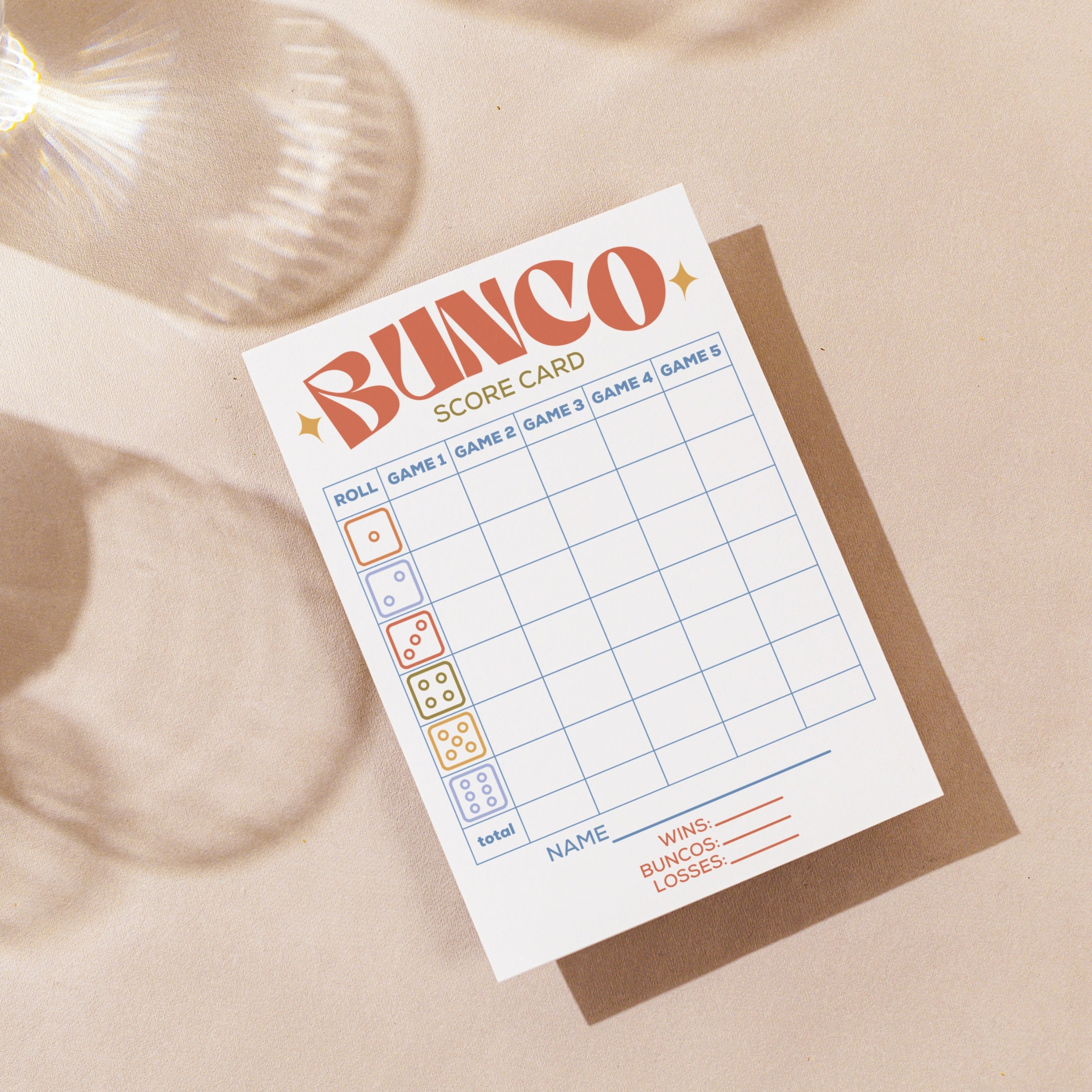 INSTANT DOWNLOAD BUNCO Party Game Retro Colorful Fun Organic Design - Etsy