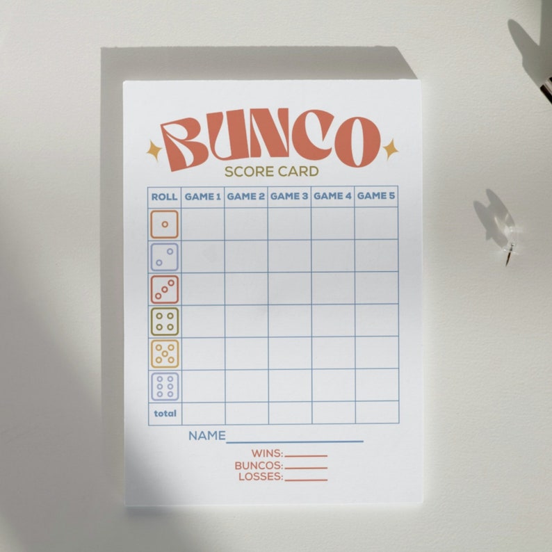 INSTANT DOWNLOAD BUNCO Party Game Retro Colorful Fun Organic Design - Etsy