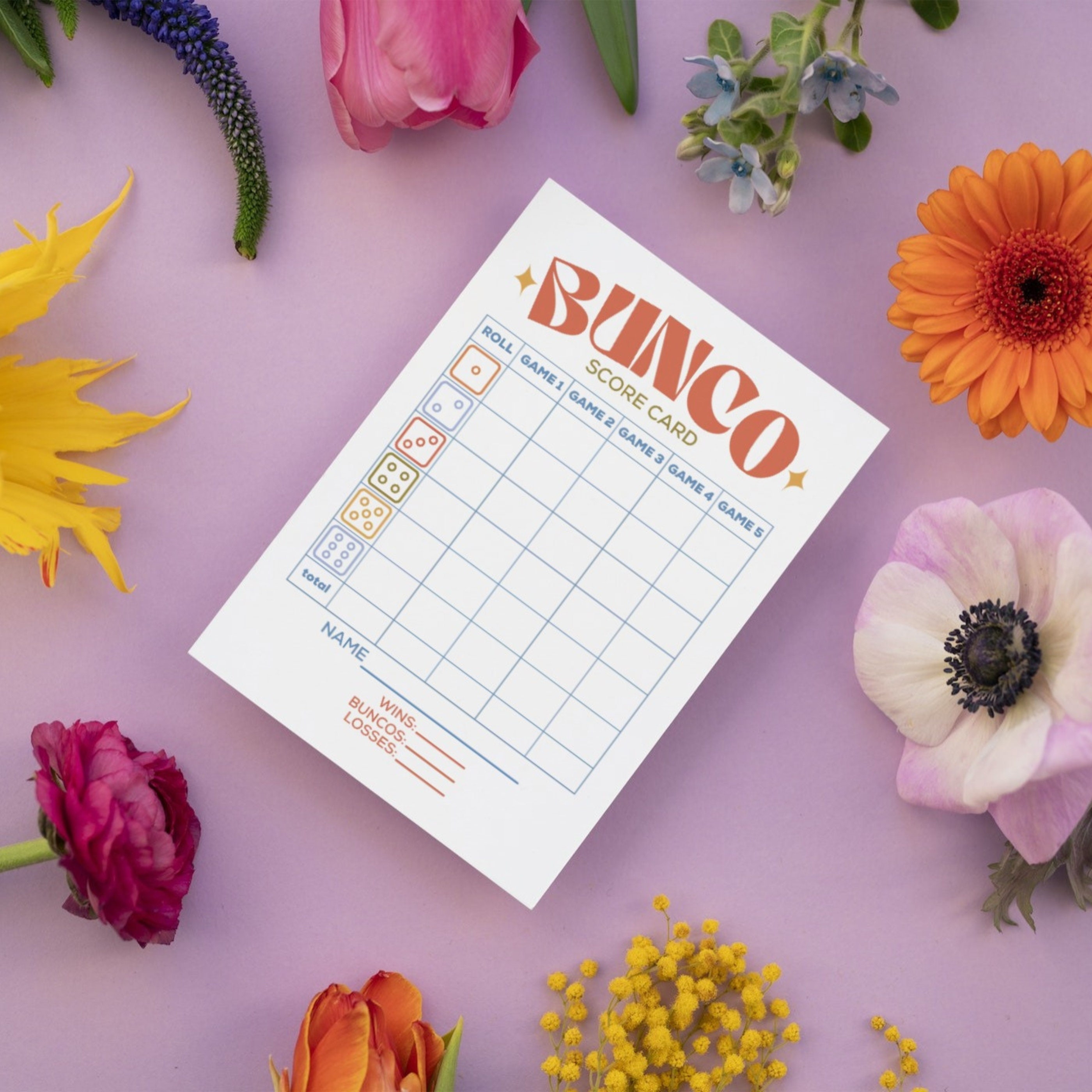 INSTANT DOWNLOAD BUNCO Party Game Retro Colorful Fun Organic Design - Etsy