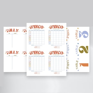 INSTANT DOWNLOAD BUNCO Party Game Retro Colorful Fun Organic Design - Etsy