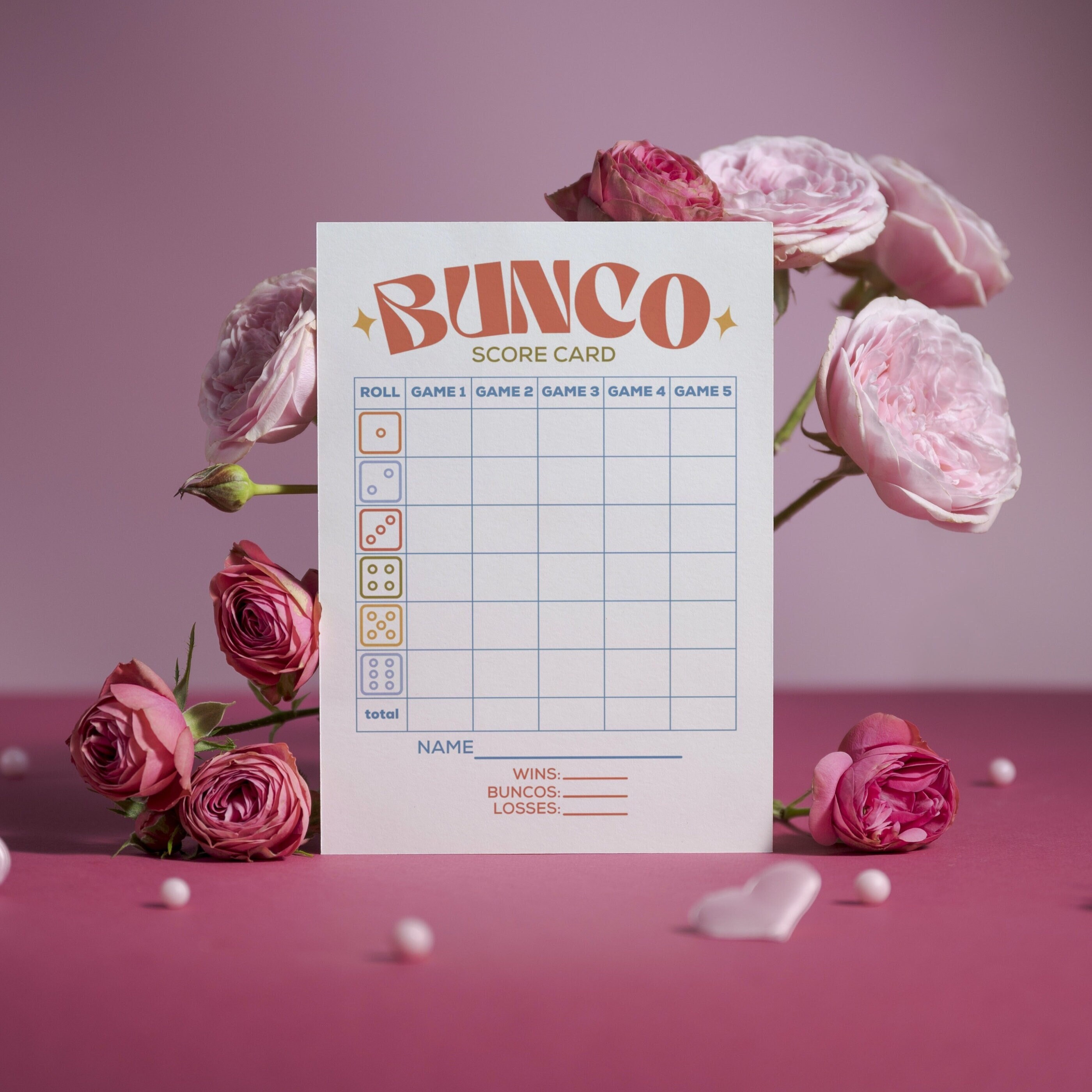 INSTANT DOWNLOAD BUNCO Party Game Retro Colorful Fun Organic Design - Etsy