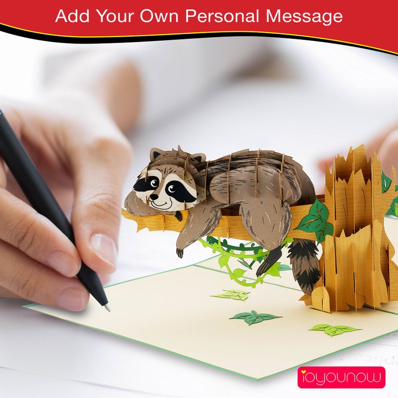 IOYOUNOW Raccoon Pop up Card 12x6 Inch Greetings Card With Amazing 3D ...