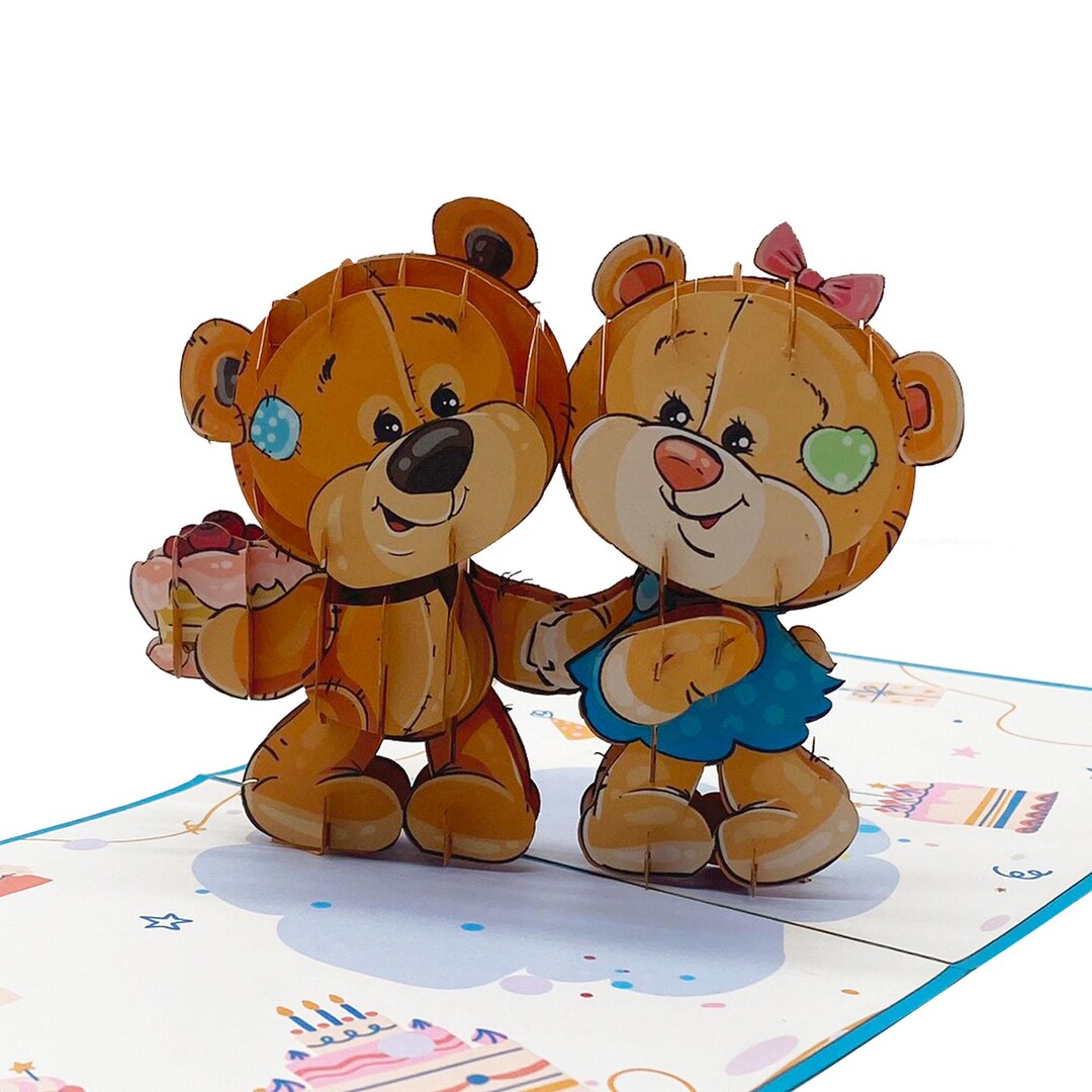 3D Cute Bears Pop-up Birthday Card – Anniversary Gift - Etsy