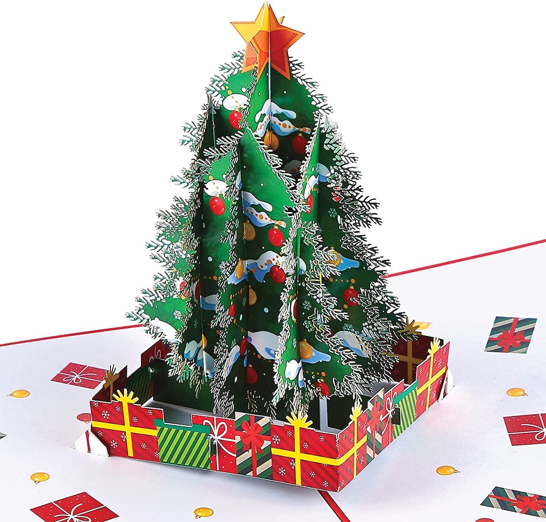 Christmas Pop up Cards 5"x7" - Beautiful Christmas Tree Design Perfect ...