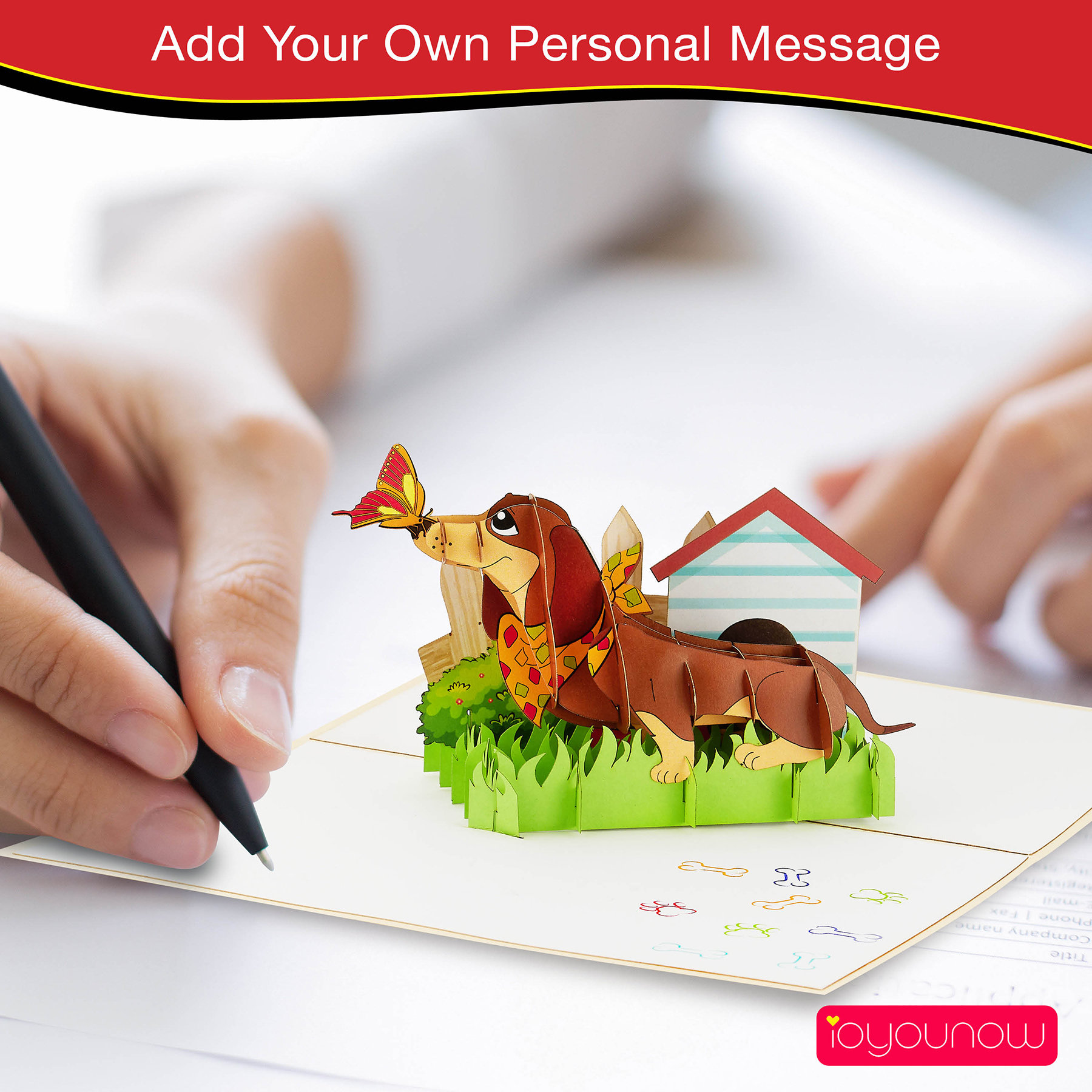 IOYOUNOW Dachshund Pop up Card 12x6 Inch Pet Love Greeting Card With ...