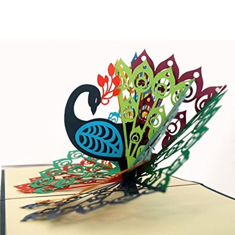 Peacock Pop up Card - Etsy