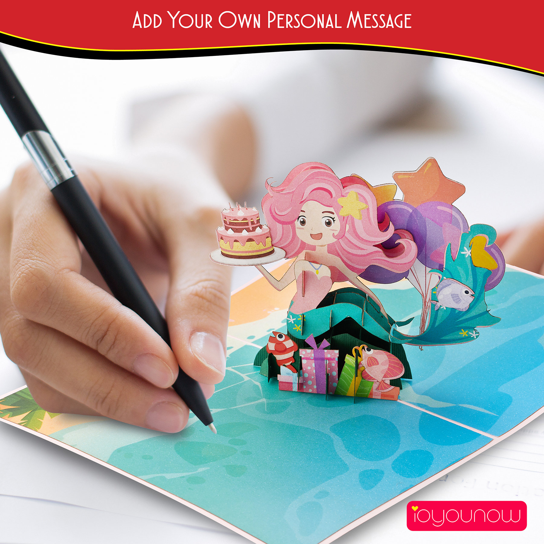 Mermaid Birthday Pop up Card: 3D Ocean Theme, 6x6 Greetings Card - Etsy