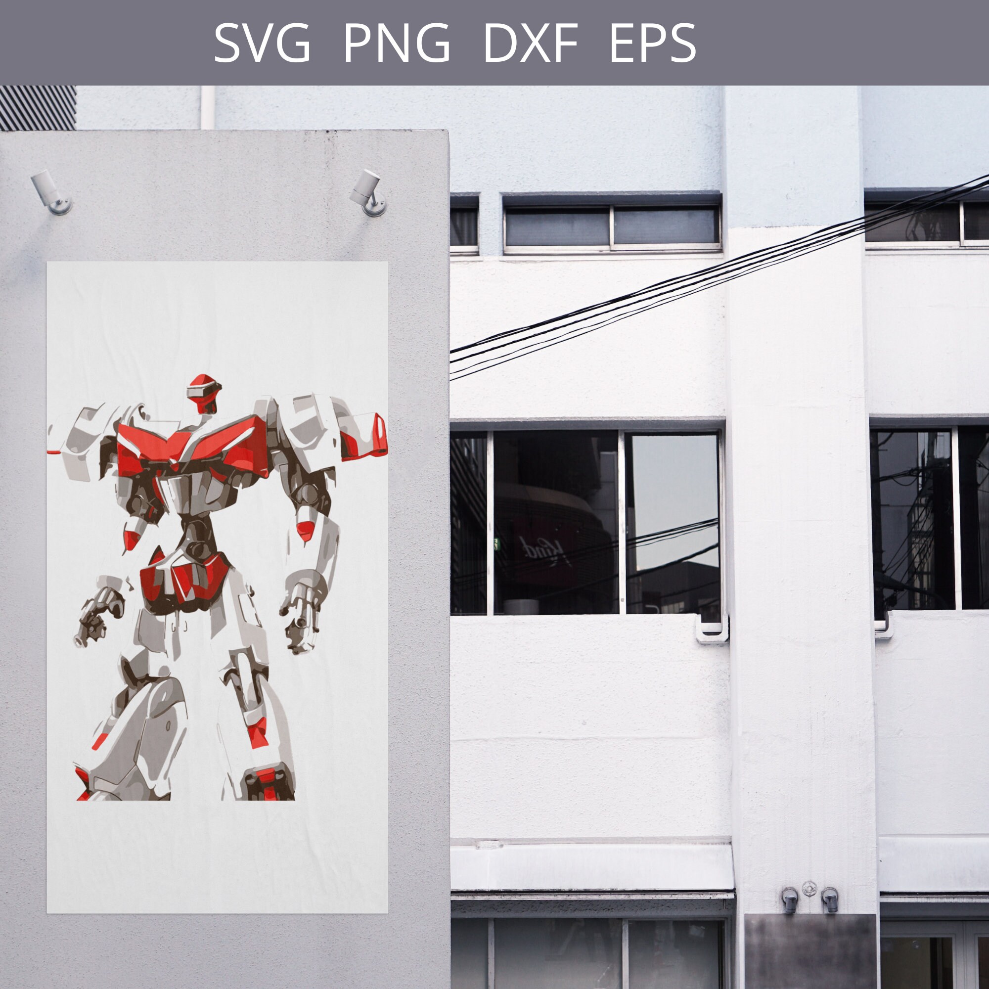 Mecha Robot SVG, PNG, DXF, Eps, T-shirt Svg, Posters Svg, Png, Cut File ...