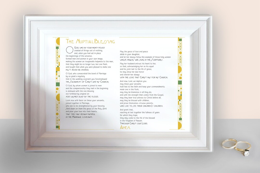 Catholic Wedding Gift, Marriage Blessing, Nuptial Blessing, Digital ...