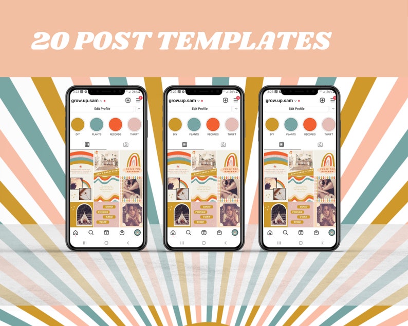 70s Retro Instagram / Retro Instagram Post / Customizable IG - Etsy