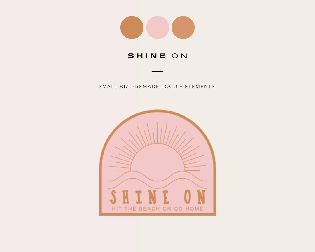 Shine on Premade Logo / Boho Style Logo / Diamond Logo / Stamp Logo ...