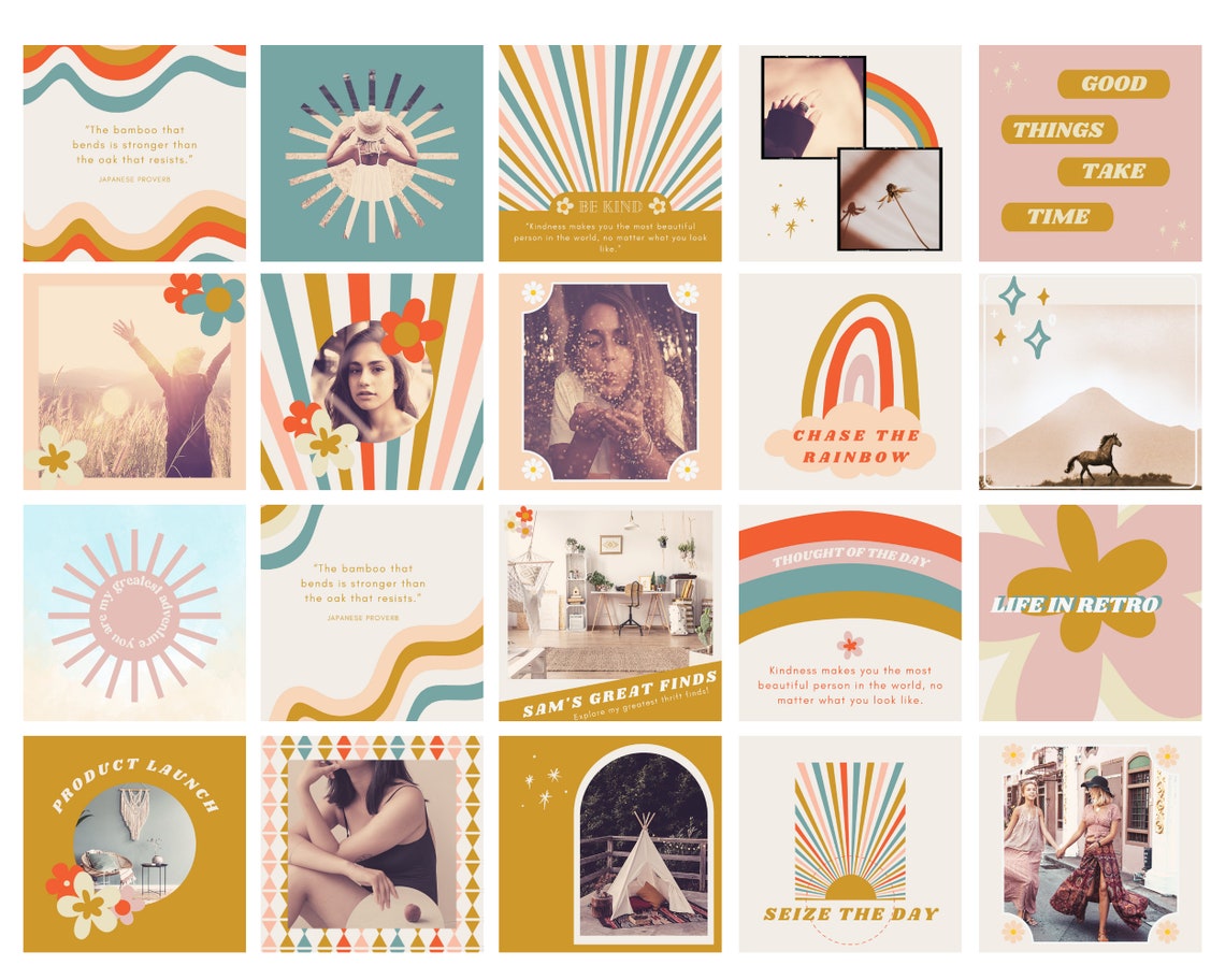 70s Retro Instagram / Retro Instagram Post / Customizable IG - Etsy