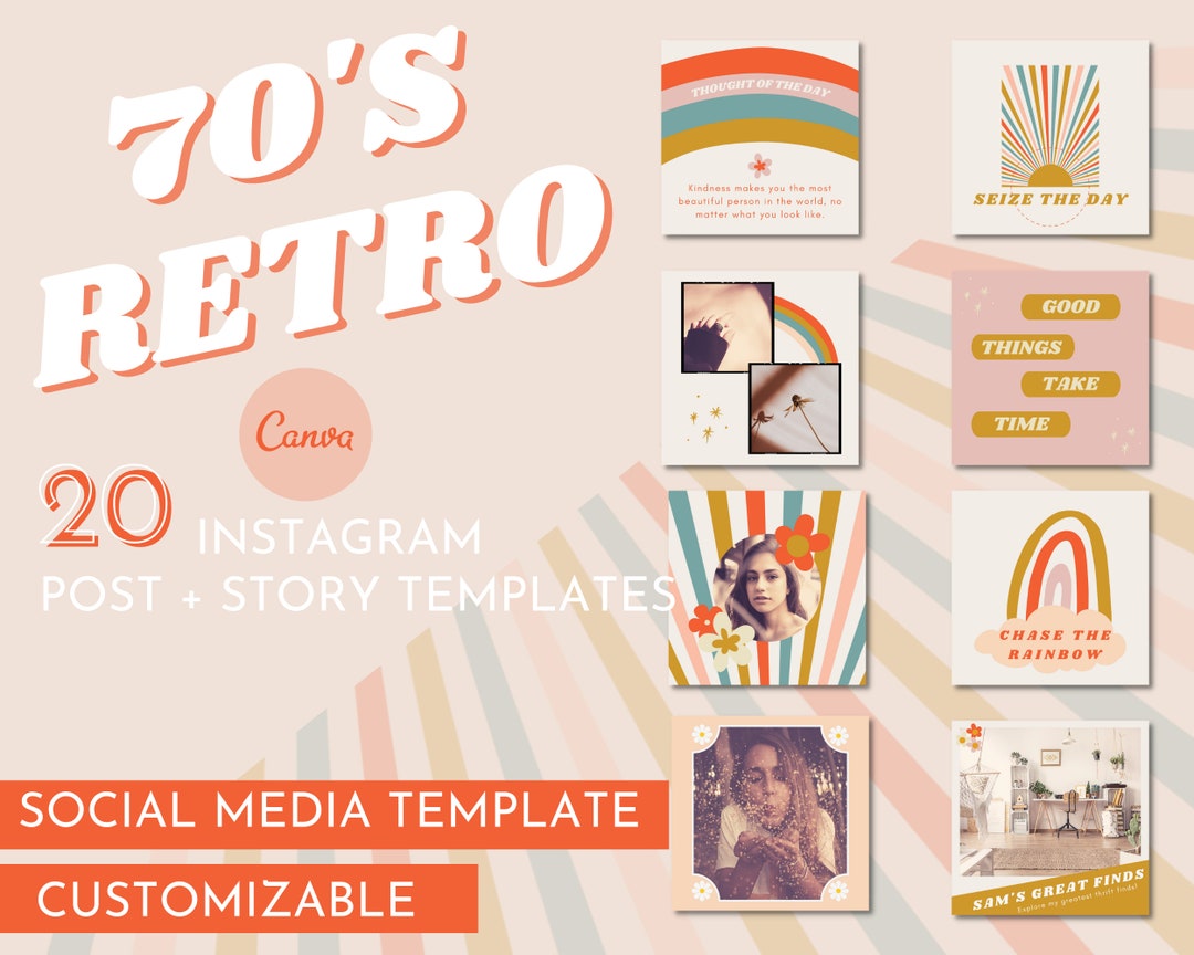 70s Retro Instagram / Retro Instagram Post / Customizable IG - Etsy