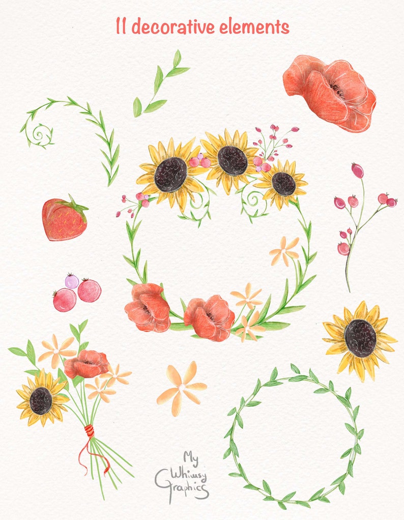 Cute Mice Clipart, Mouse Clipart, Cottage Core Clipart, Flowers Clipart ...