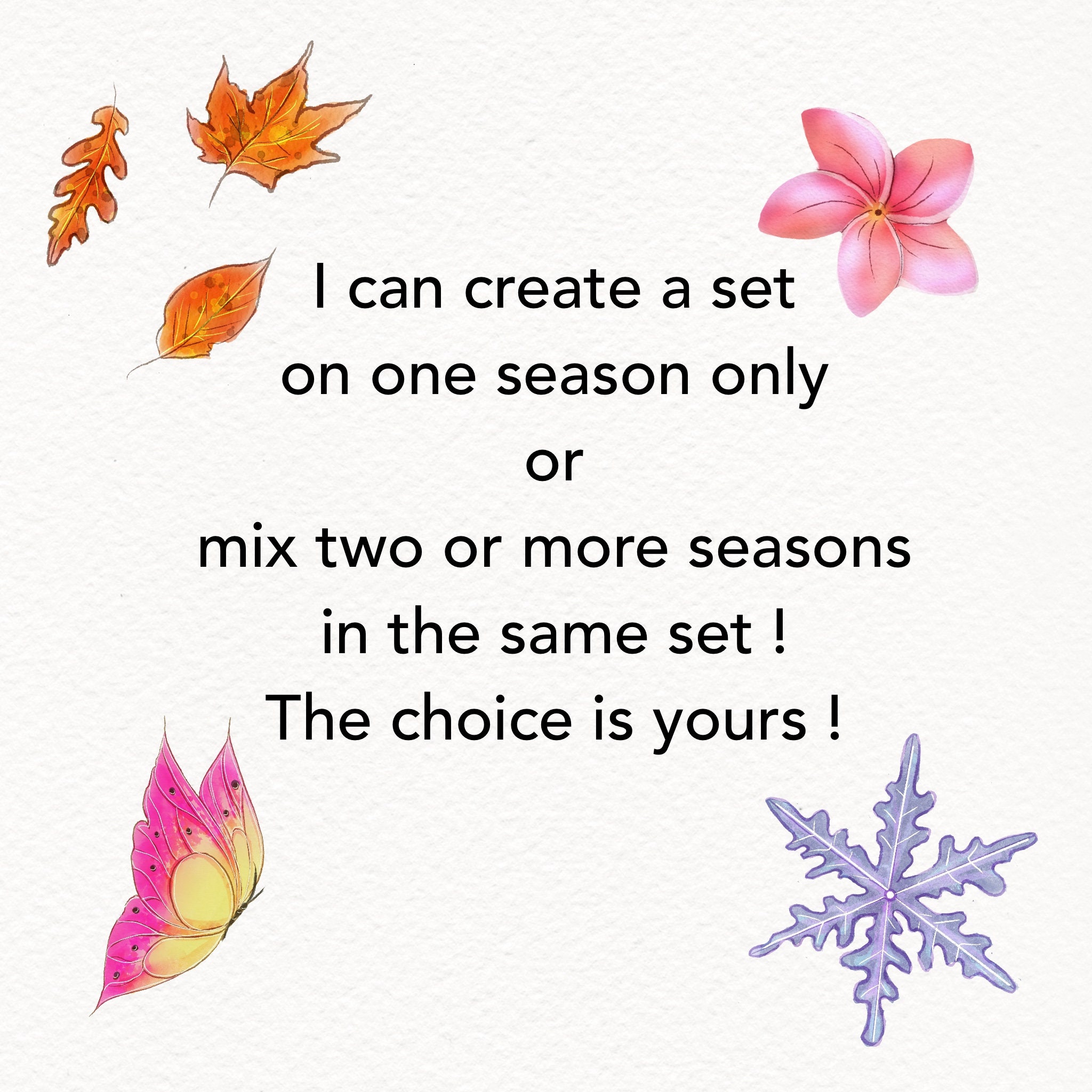Custom Clipart Images Set, Custom 4 Seasons Clipart Images, Custom ...