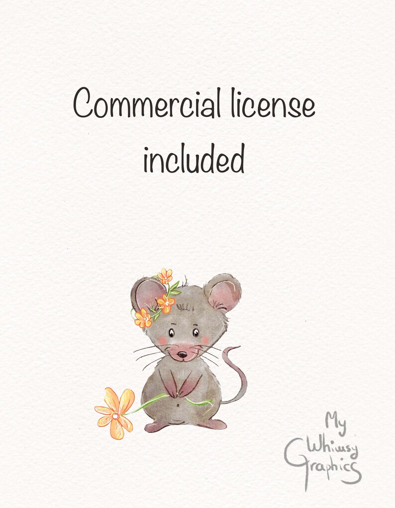 Cute Mice Clipart, Mouse Clipart, Cottage Core Clipart, Flowers Clipart ...