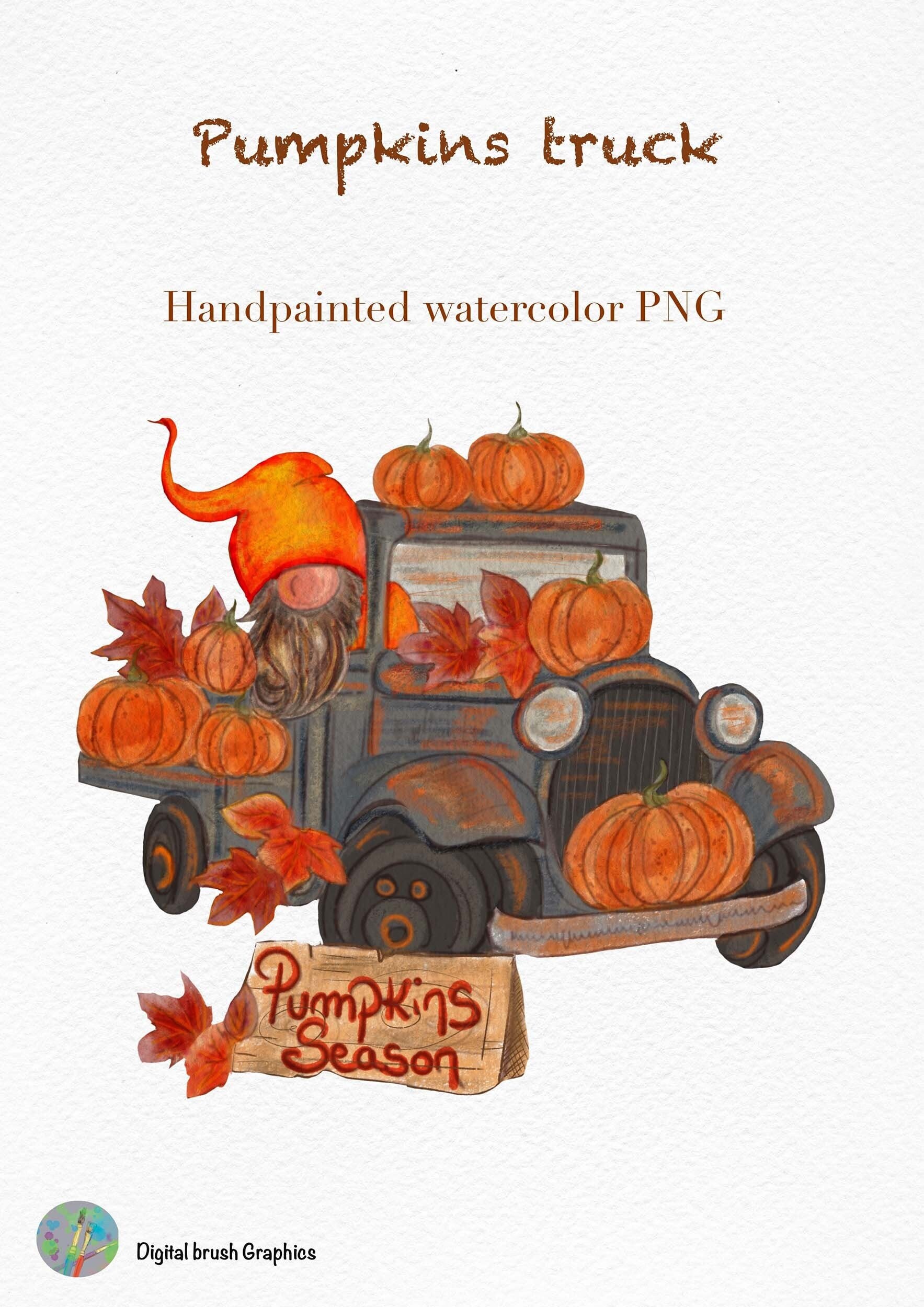 Fall Truck Clipart Pumpkin Truck Clipart Truck Watercolor - Etsy Ireland
