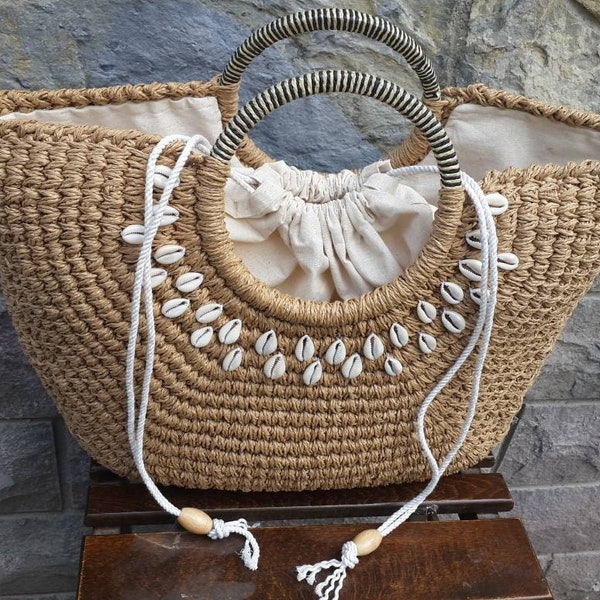 Crocheted Straw Bag - Etsy