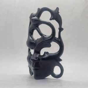 Decorative Indonesian Mask, 3d Printed Resin Mask, Ornamental Face ...