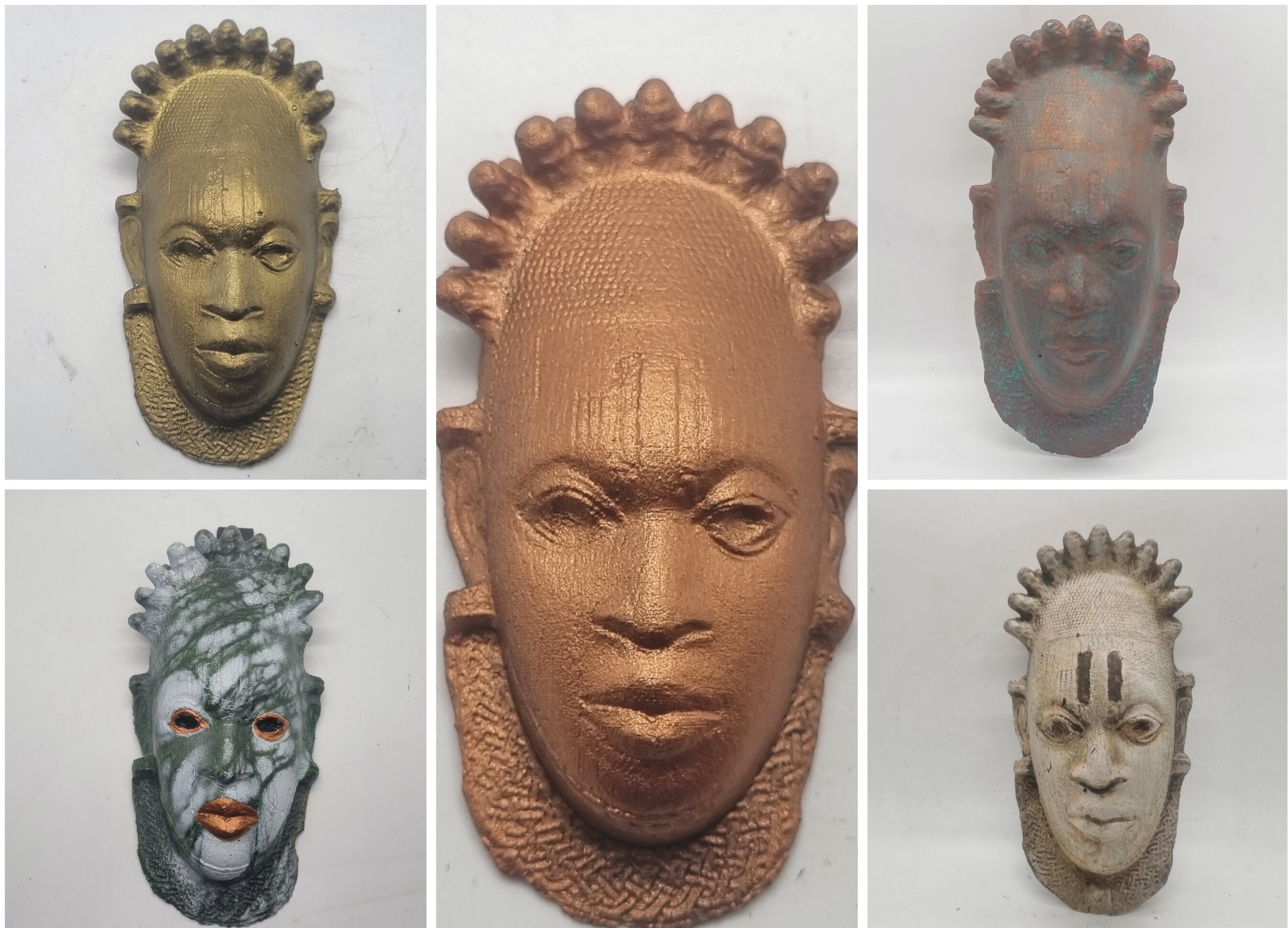 Queen Idia Festac Mask, 3d Printed Benin Bronze, African Mask, African ...