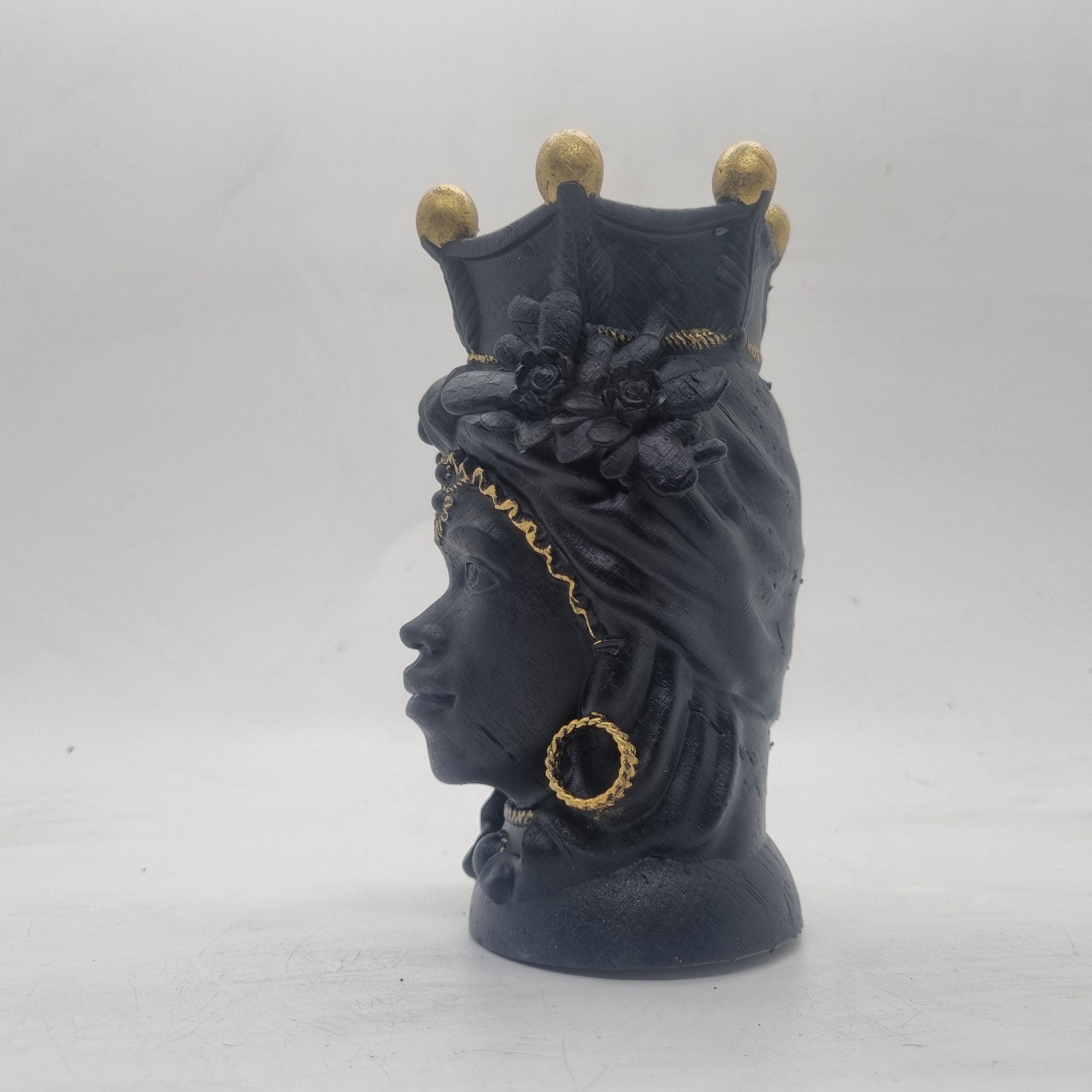Black and Gold Testa Di Moro. Female Moorish Head African - Etsy
