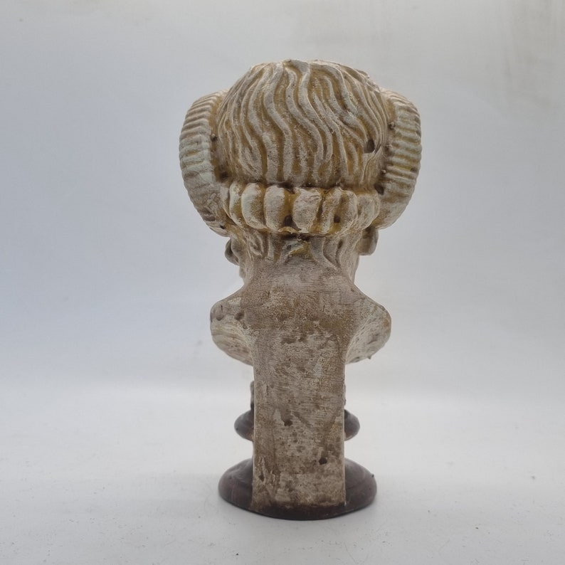 Zeus Ammon Bust Statuette, 3d Printed Roman Art, Hellenistic Marble ...