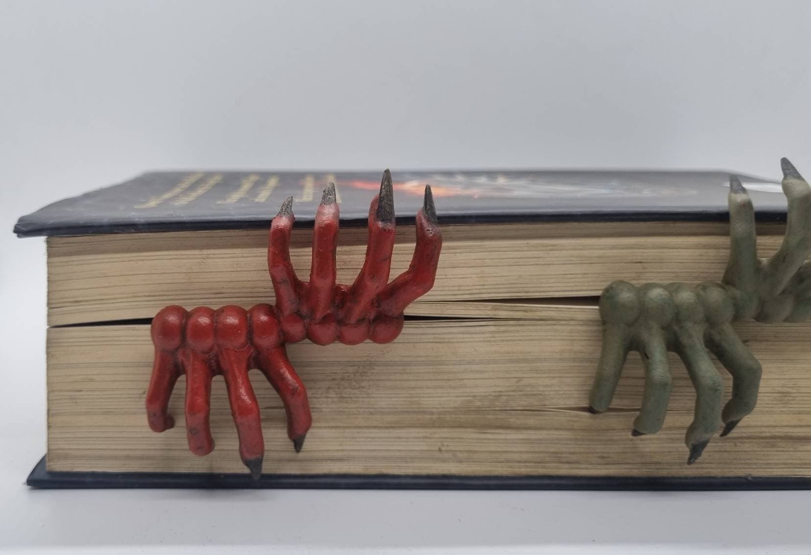 Red Demon Hand Bookmark, Horror Fan Gift Idea. Creepy Bookmark, Resin ...