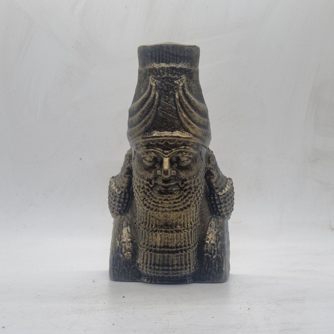 Gold Coloured Assyrian Lamassu Bust, 3d Printed Statue,ancient ...