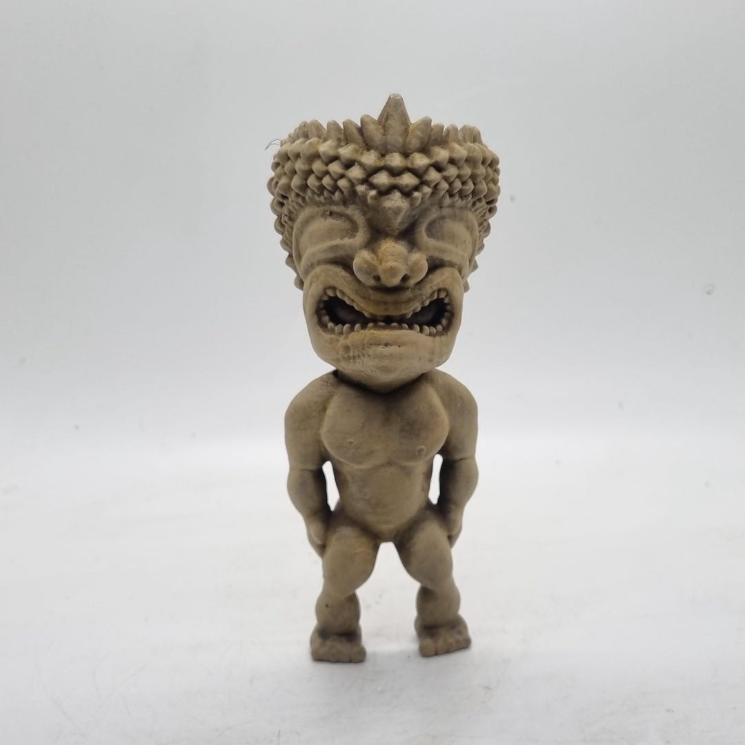 Sand Coloured Hawaiian God 'ku' Statuette, 3d Printed Resin Ornament ...