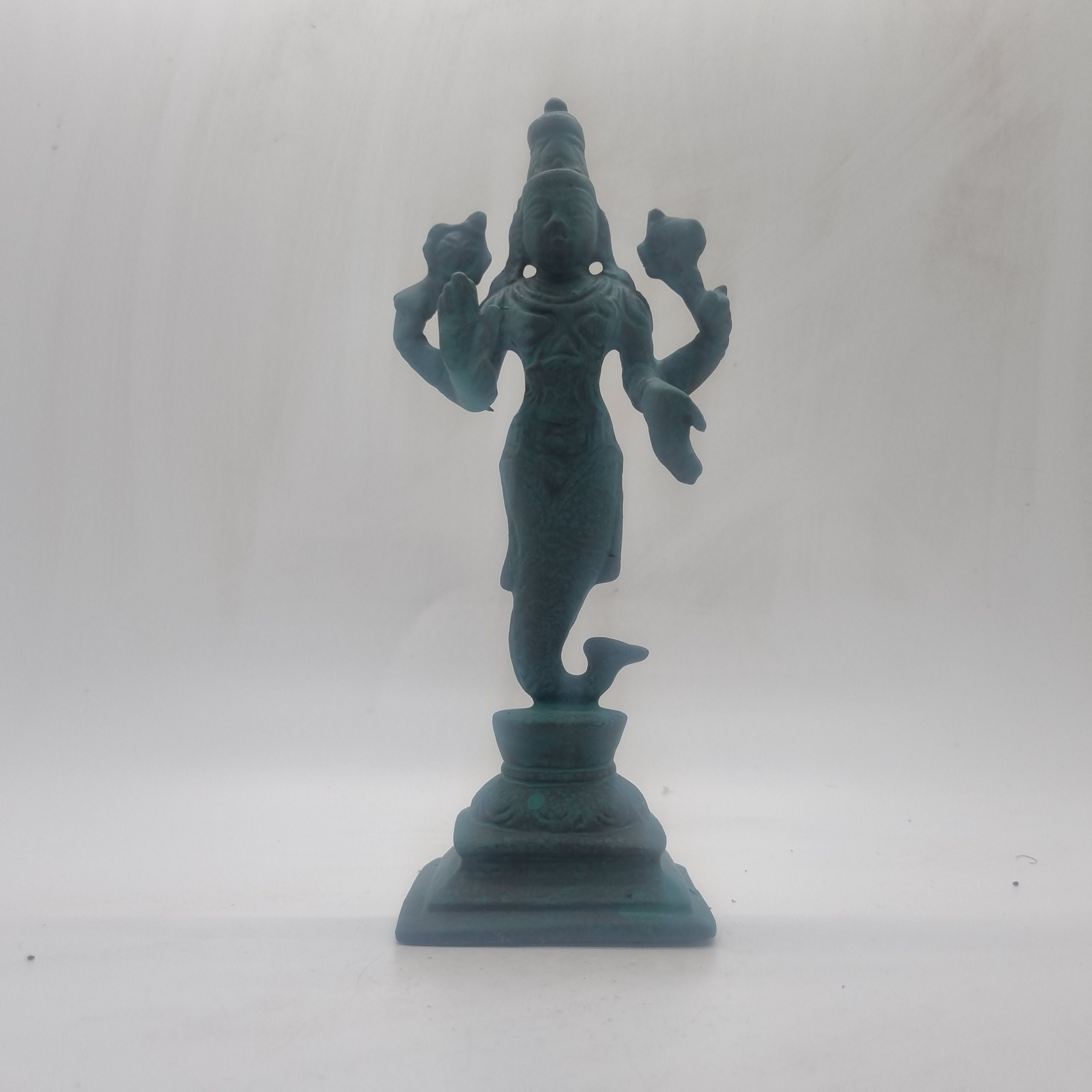 Patina Vishnu First Avatar Figurine, Matsya Statue,hindu God Statuette ...