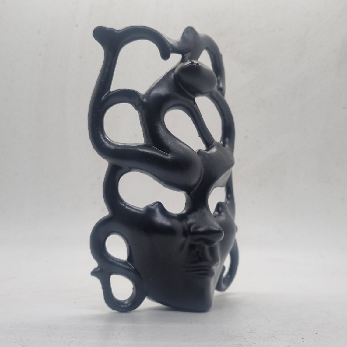 Decorative Indonesian Mask, 3d Printed Resin Mask, Ornamental Face ...