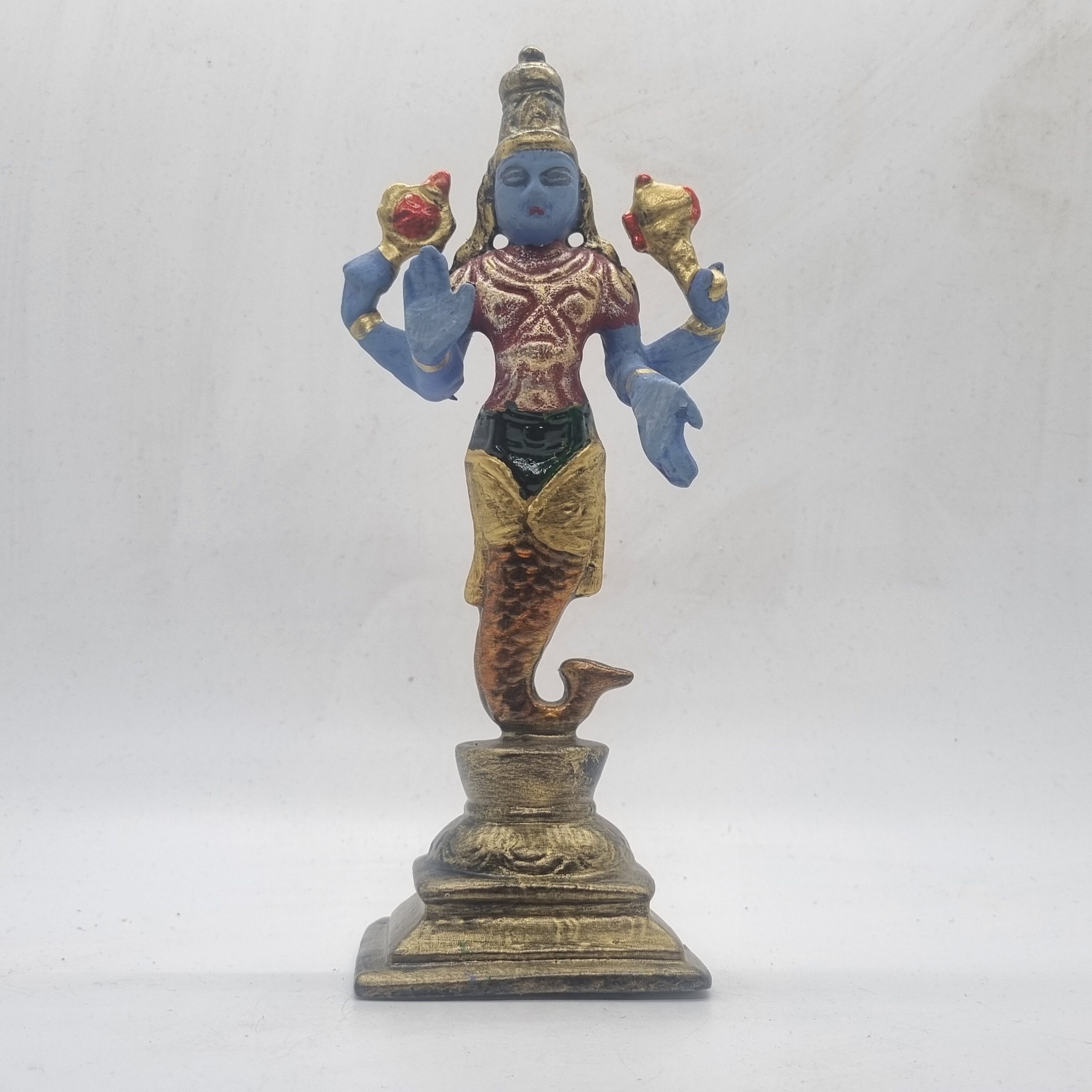 Colour Vishnu First Avatar Figurine, Matsya Statue,hindu God Statuette ...